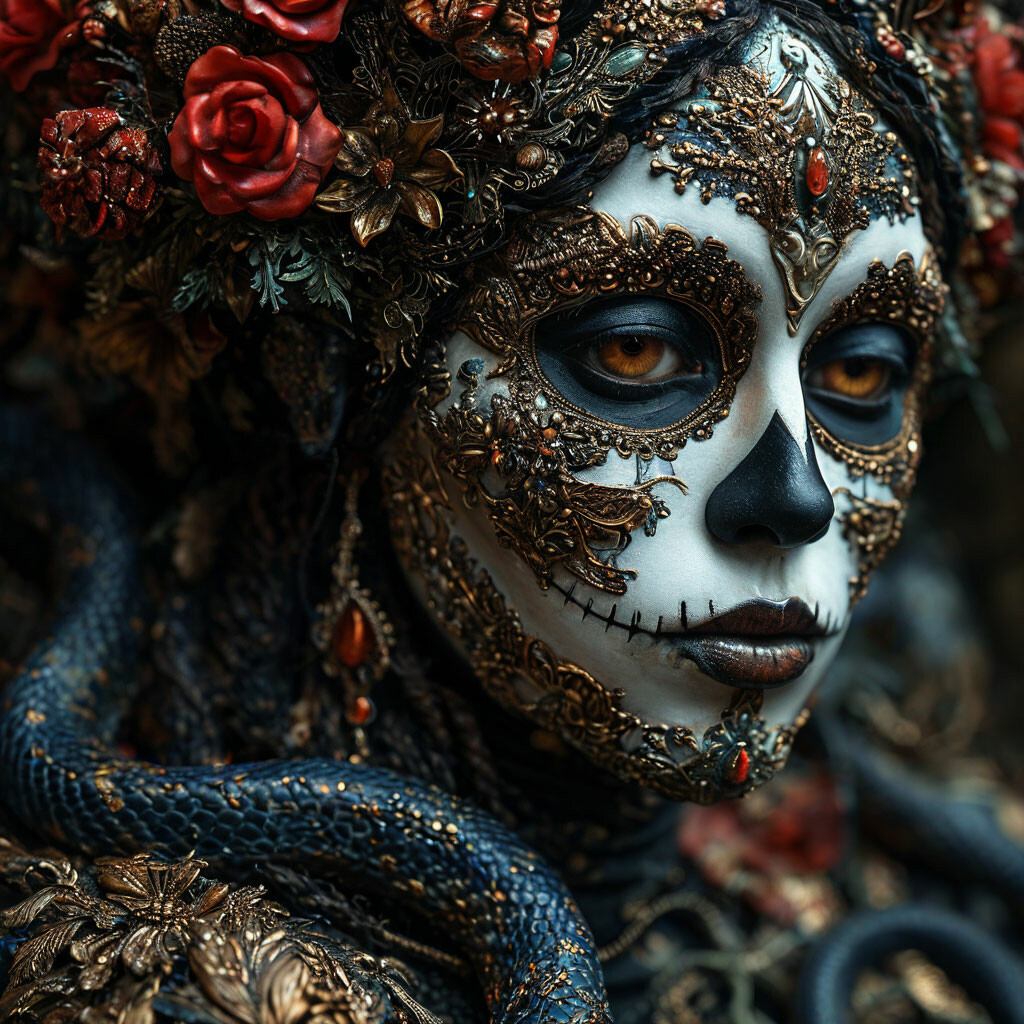 "Snake,si-fi, grotesque, filigree …" — image created in Shedevrum