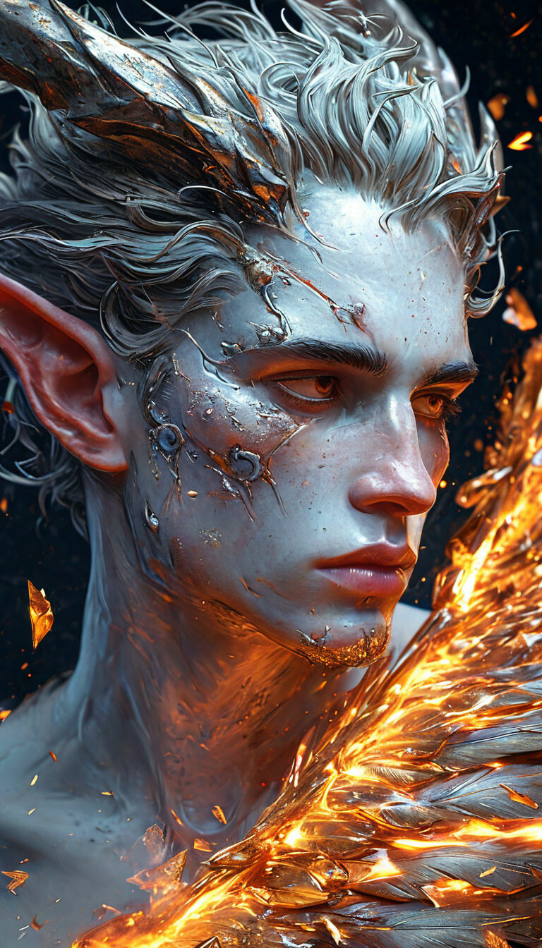 «⚡ очень красивый парень-демон с …» — картинка создана в Шедевруме