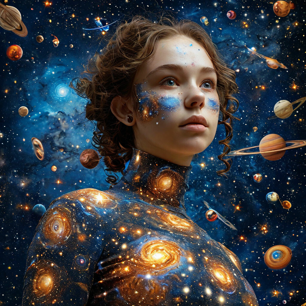 "The mystery of the universe on the girl's body, the scattering of ...
