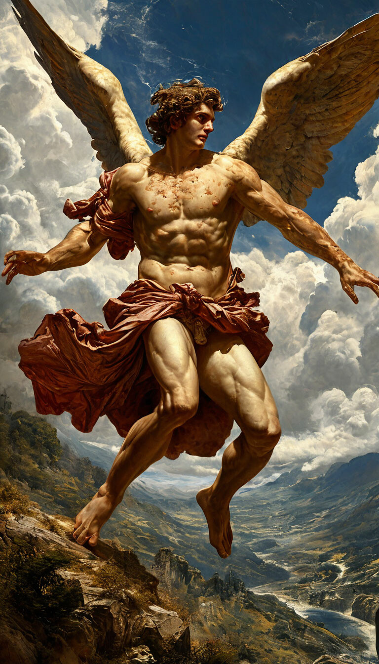 "The fall of Jupiter. Mythology, disaster" — image created in Shedevrum