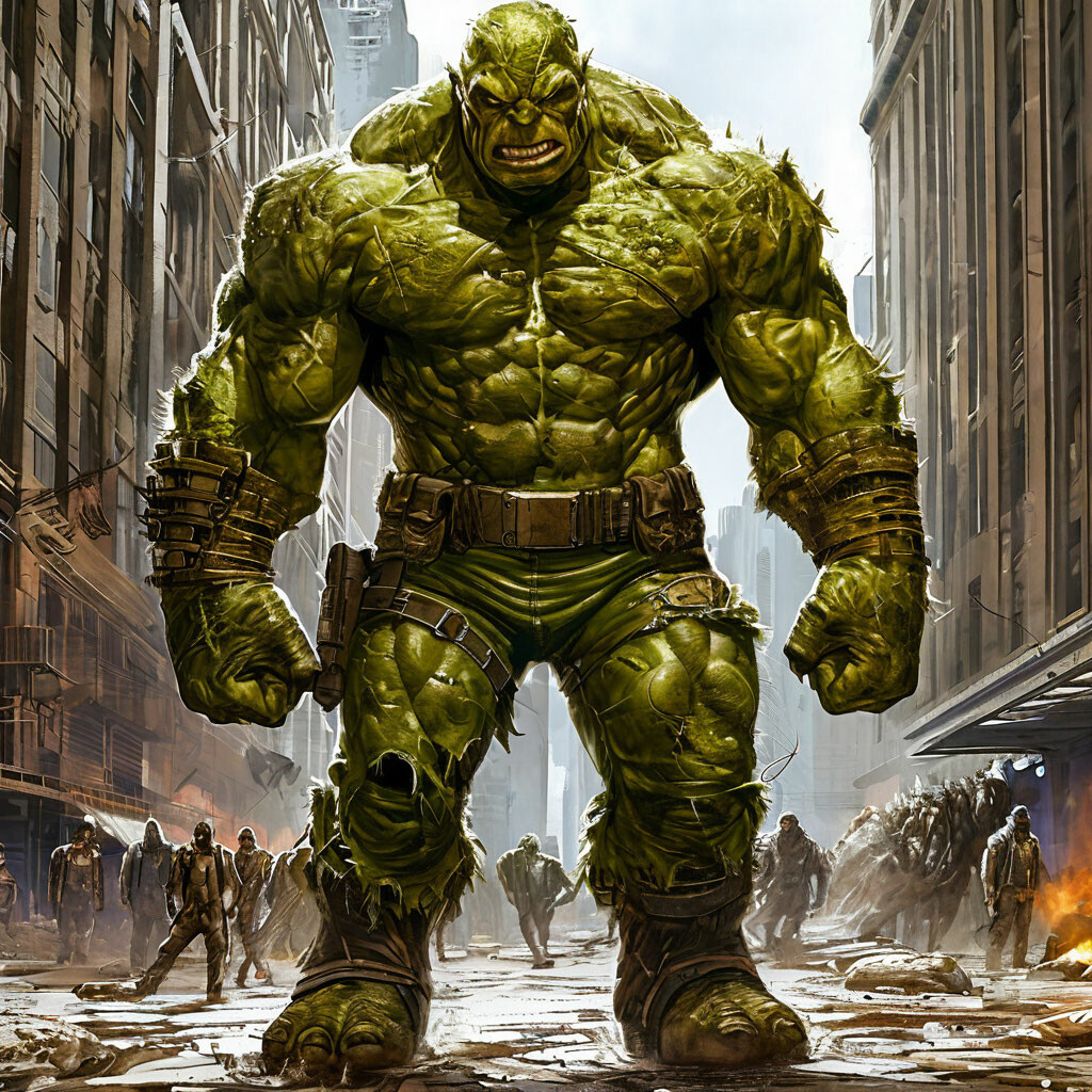 "Abomination, Marvel comics , concept art" — image created in Shedevrum