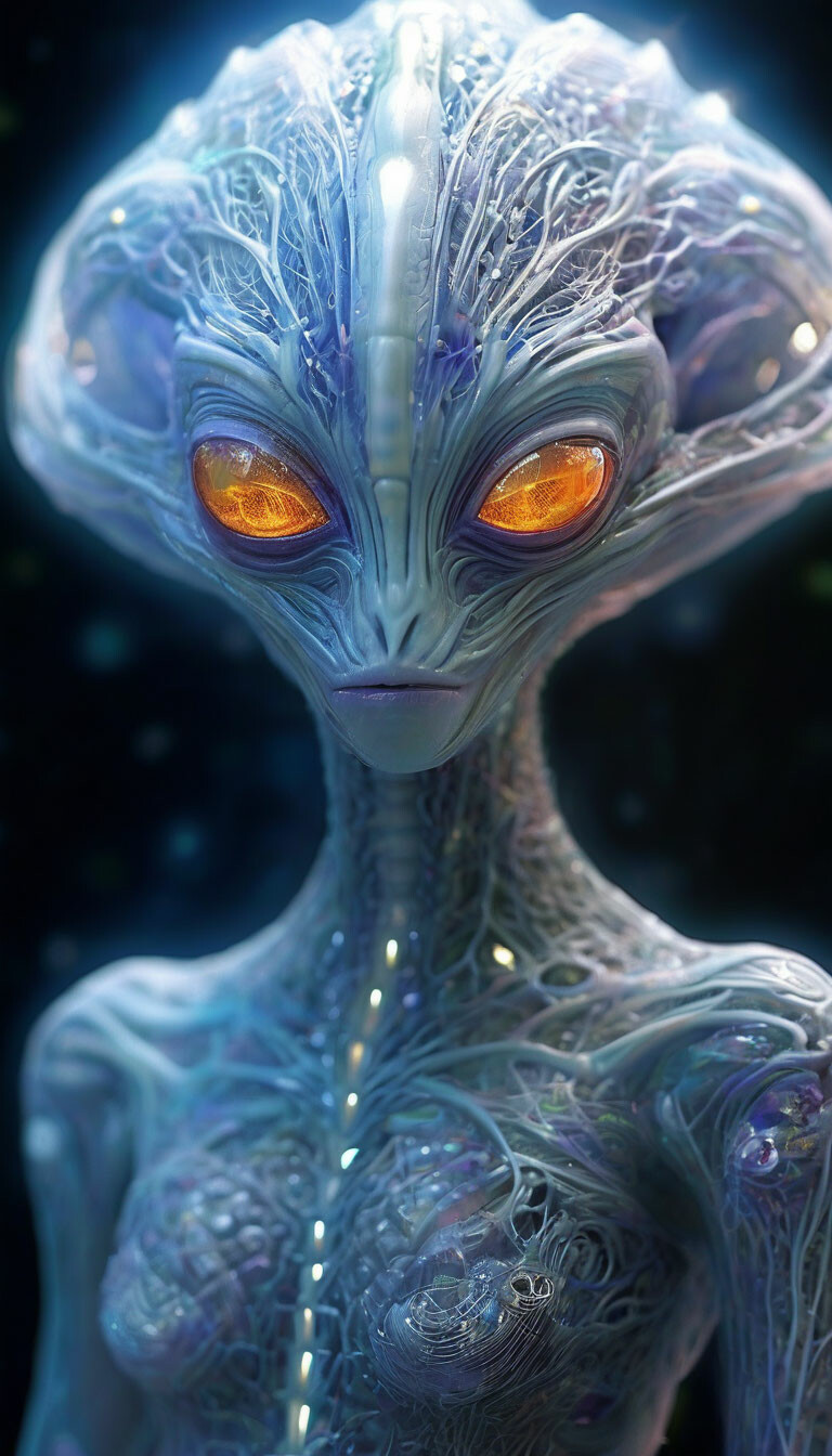 "Alien mystical yekaterinagakman, glows with a ghostly light, majestic ...