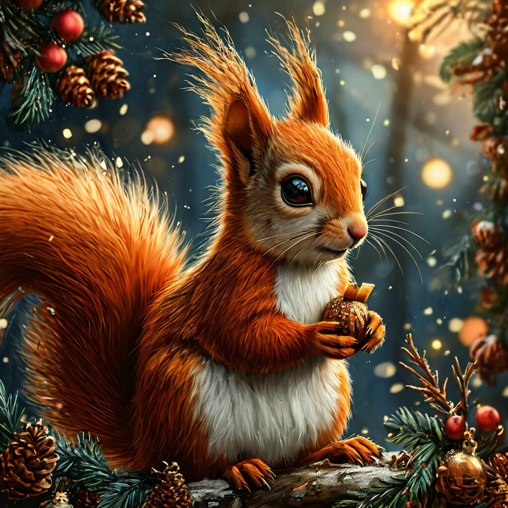 "New Year's squirrel, a children's image for a fairy tale" — image ...