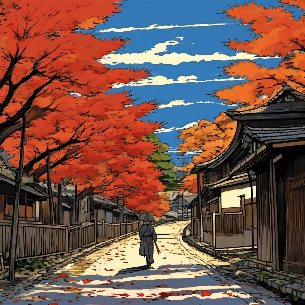 "Haiku On the roads of Kiso I'll wander, getting older with every step ...