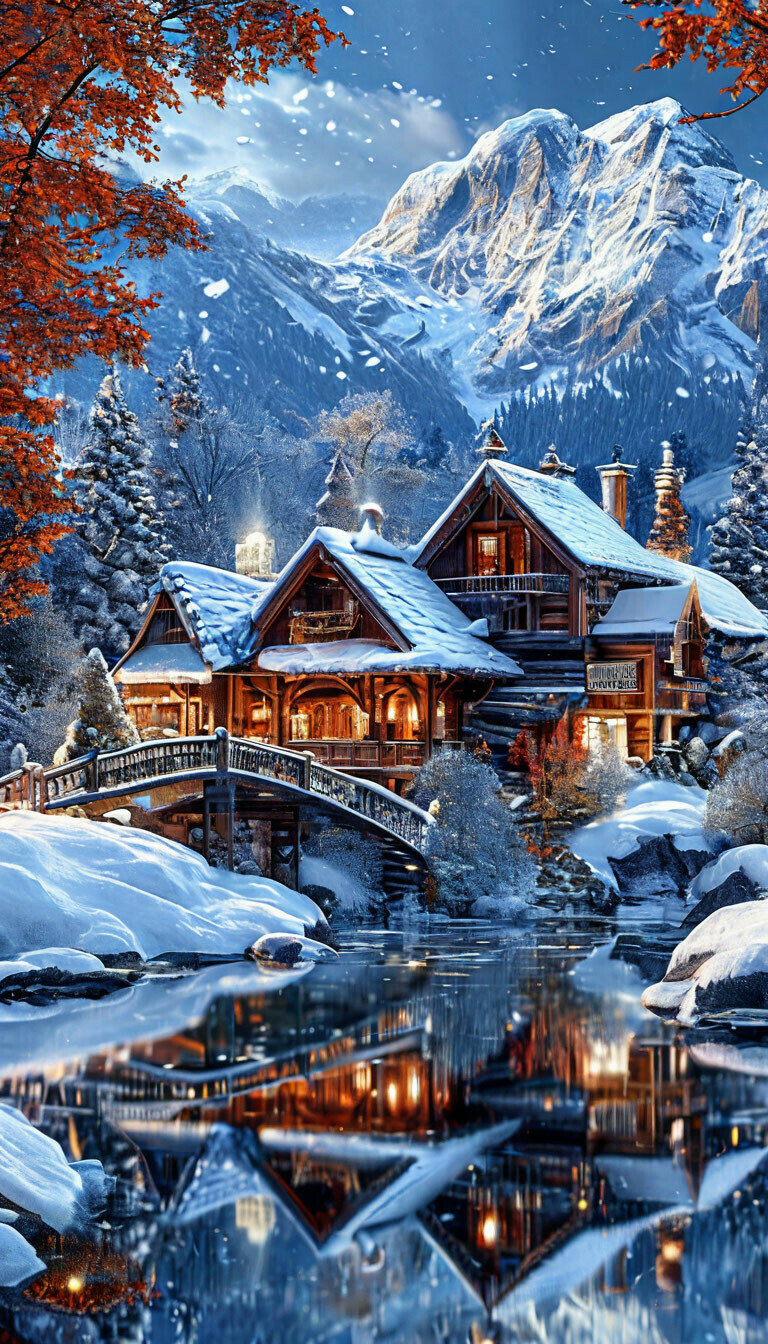 "Fractals, stunningly beautiful winter…" — image created in Shedevrum