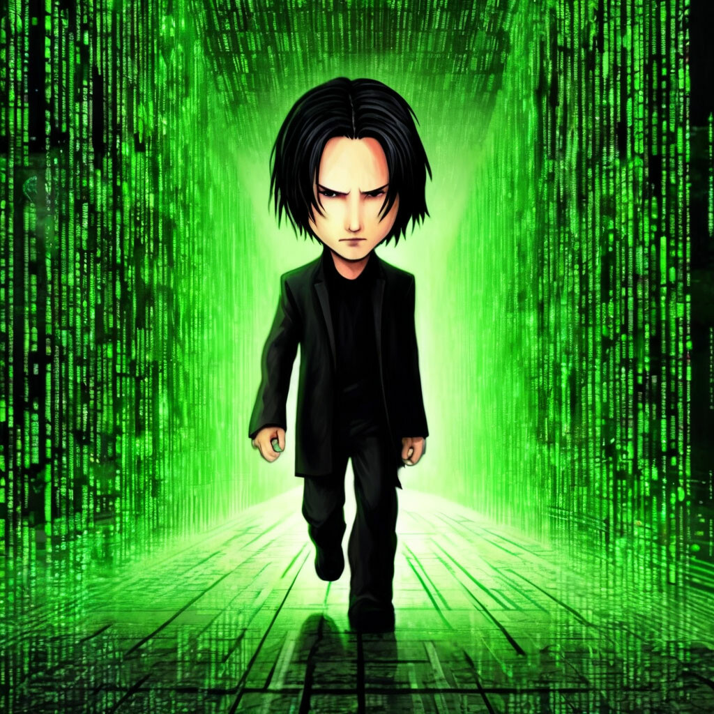 "Cartoon cute brown-eyed slender chibi…" — image created in Shedevrum