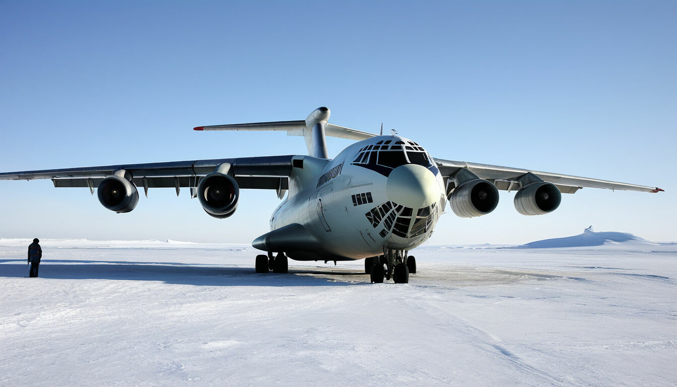 "IL-76 of the Russian Federation lands in Antarctica, December 22, 2009 ...