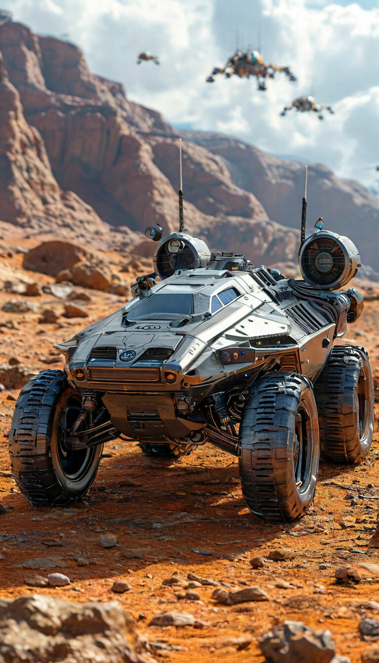 "Atmospheric Space Combat ROVER, 8k, 3d, Very detailed, Realistic, HDR ...