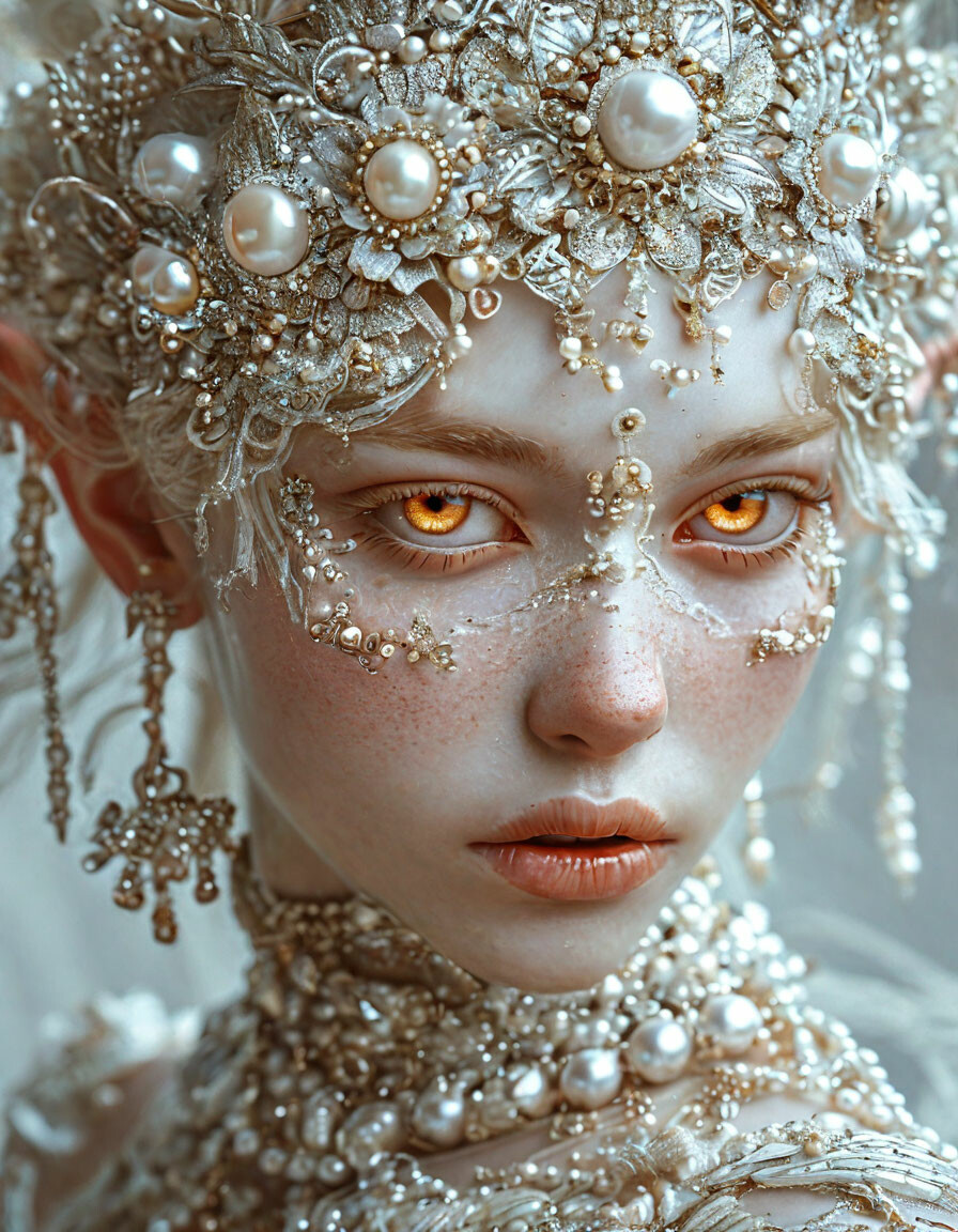 "A nymph with snow-white skin, carved skin, lace skin, fire burns in ...