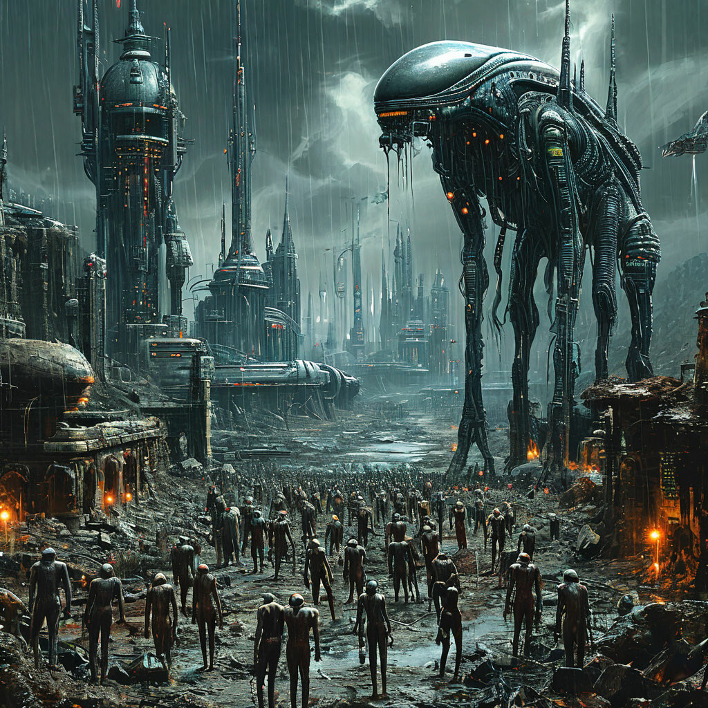 A horde of alien creatures similar to humans is fighting humans. The ...