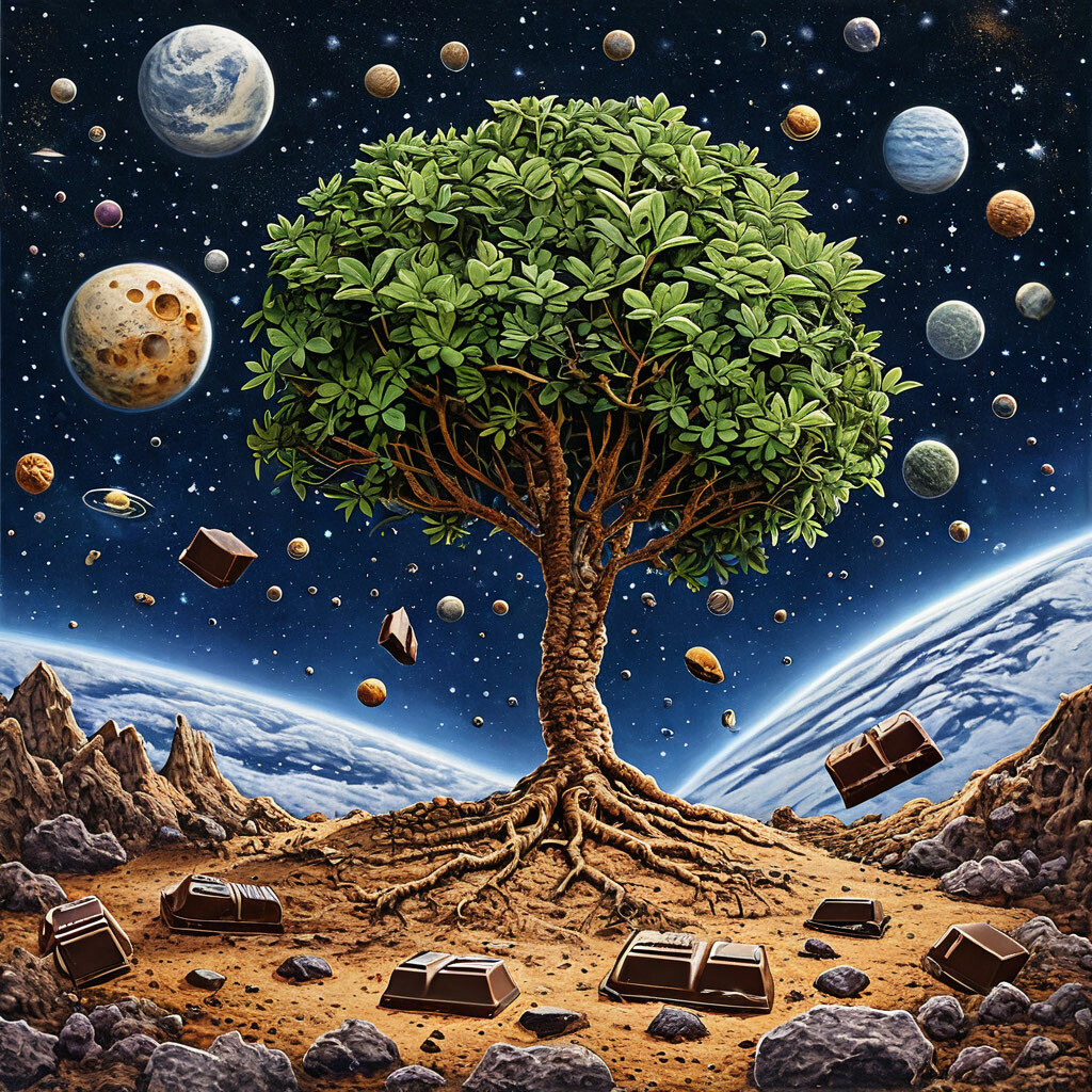 "Lunar craters, a relief root of the …" — image created in Shedevrum