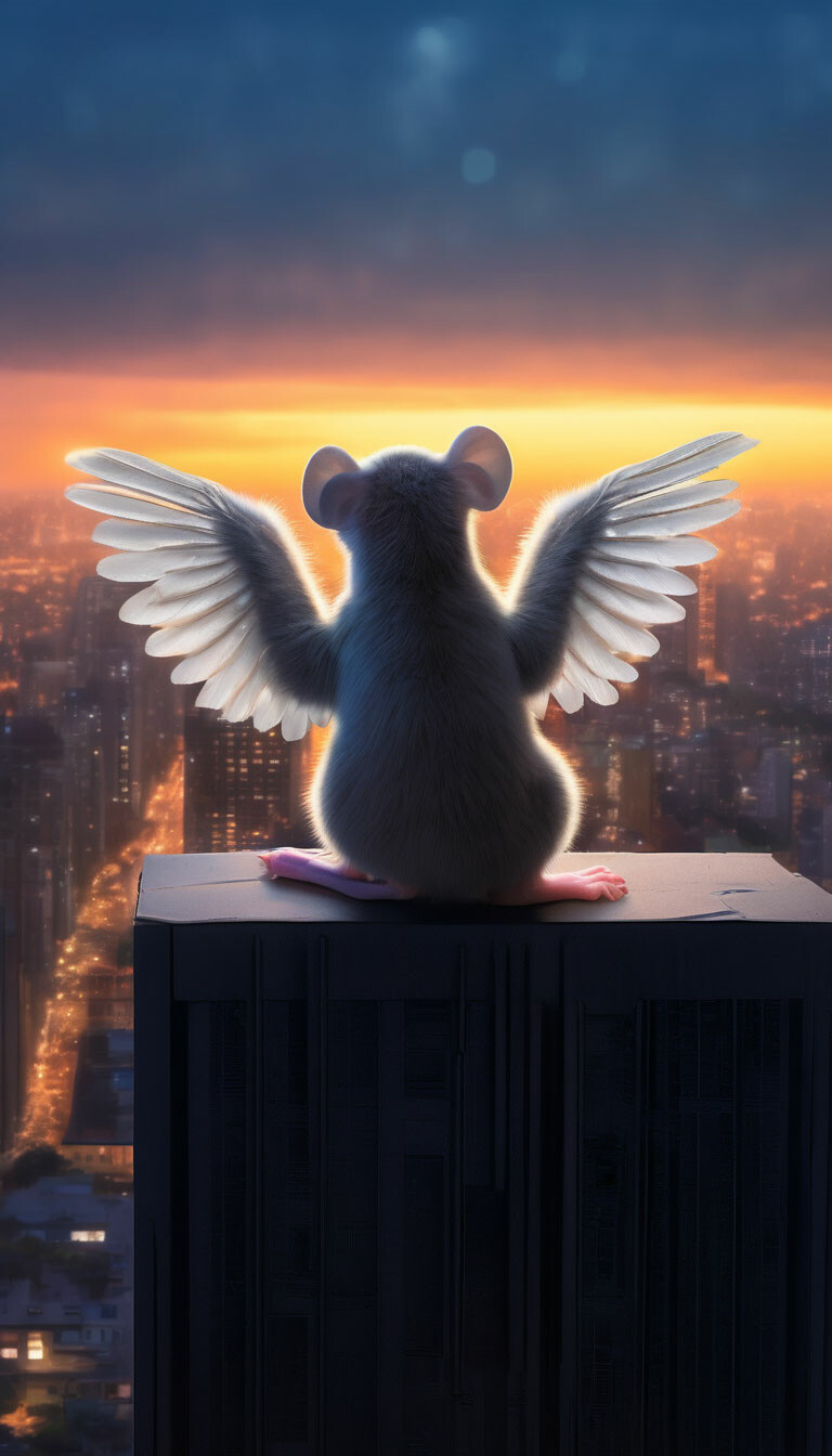 "Un pequeño y hermoso ratón con alas …" — imagen creada en Shedevrum