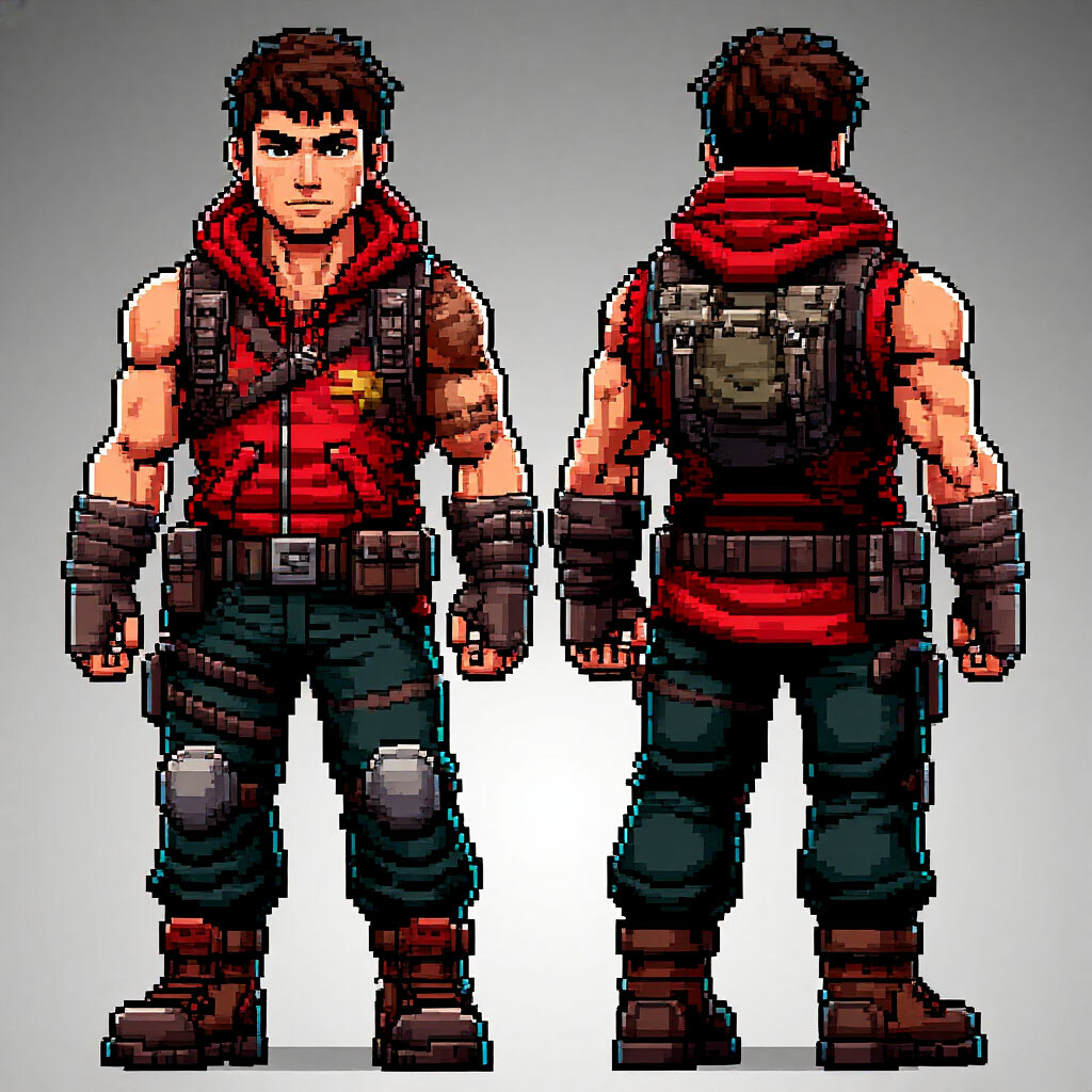"Pixel character of the game,character model,2d,few details,completely ...