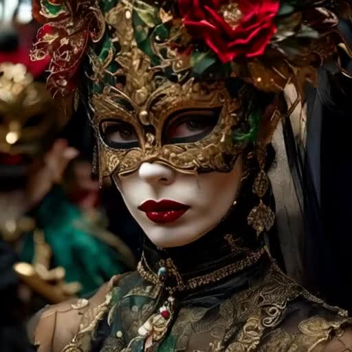«Masks... gothic, masquerade ball, a lot of people, a woman presents a ...