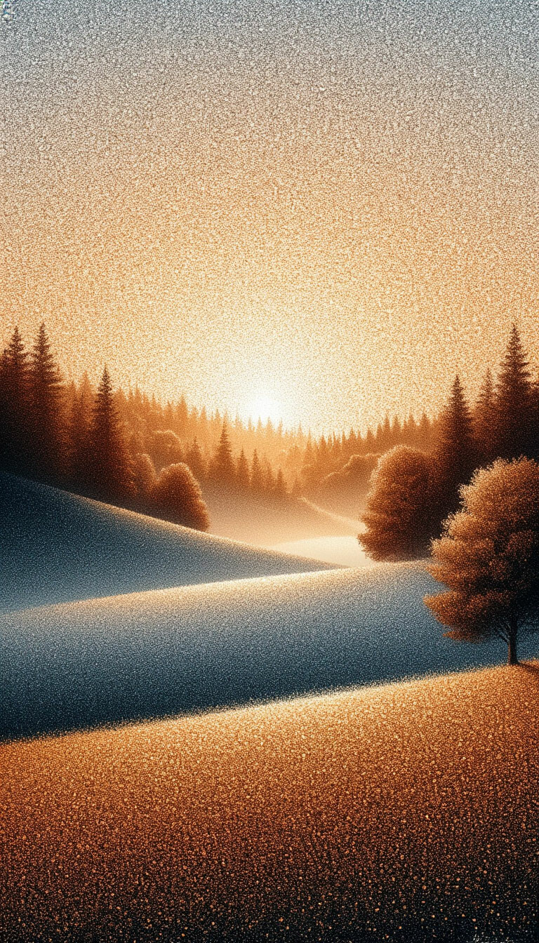 "Morning landscape pointillism shading…" — image created in Shedevrum