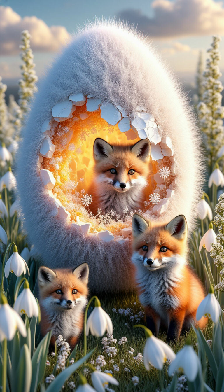 "🪁NoNoNo🪄 multi-exposure layering fractal of long mink fur forms a ...
