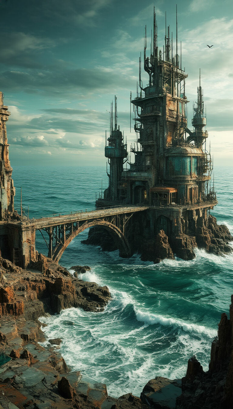 Fractured Reality the sea after life, reality rift, muted colors ...