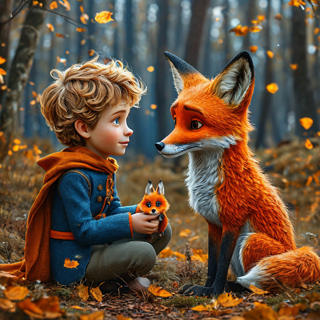 "The little prince and the fox, professional photo , beautiful ...