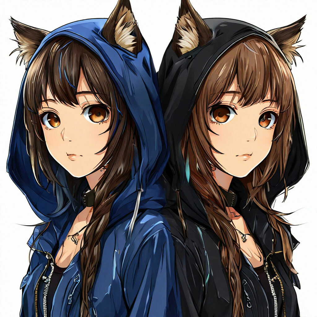 "Anime wallpapers. Two lynx girls one …" — image created in Shedevrum