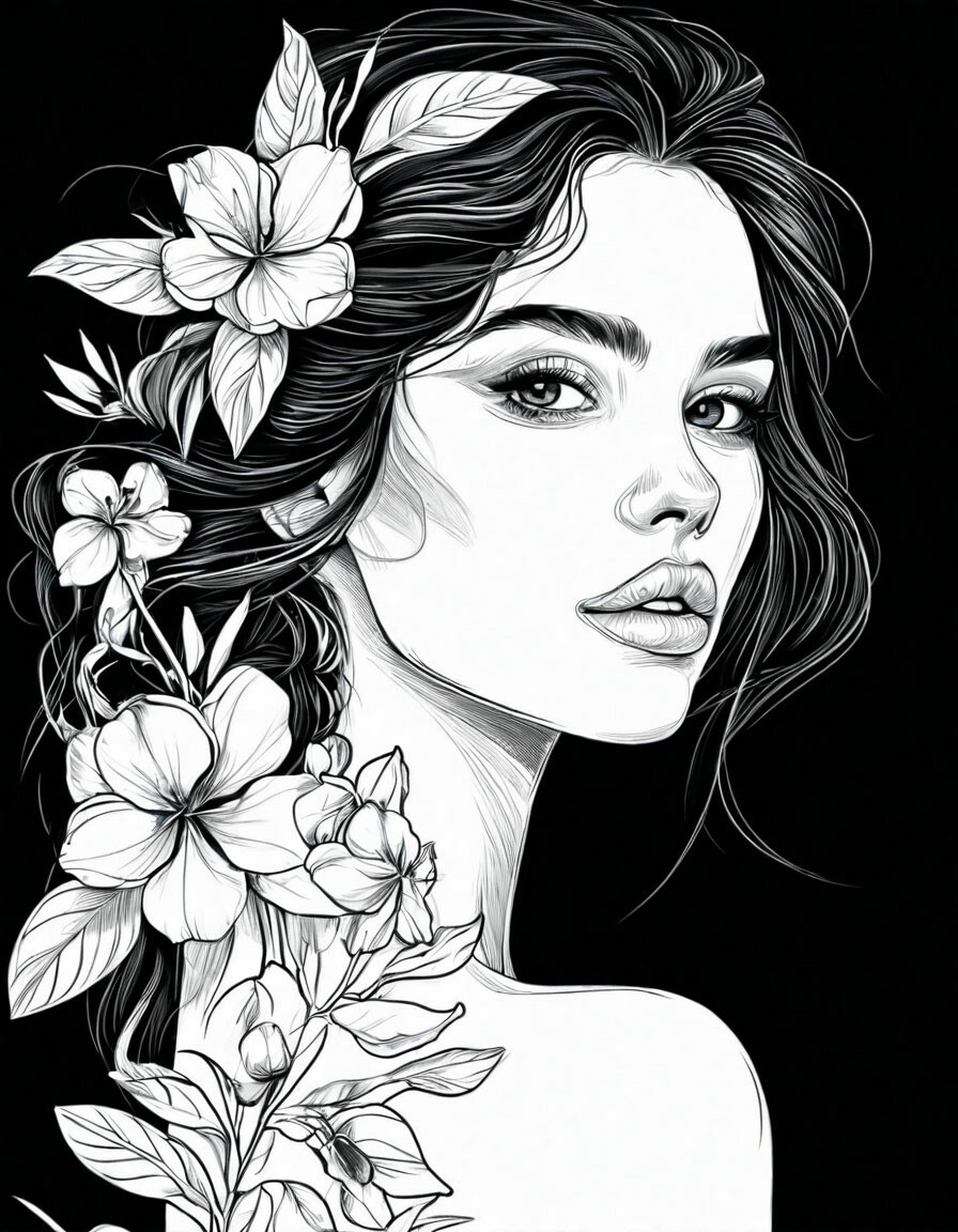 "🐾elena4k stencil, linear drawing, minimalism, elegant, aesthetically ...