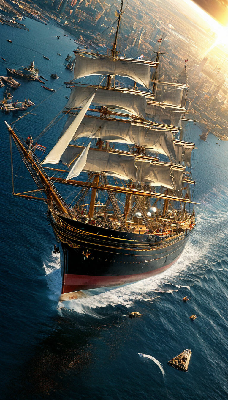 "The four-masted bark "Kruzenshtern" …" — image created in Shedevrum