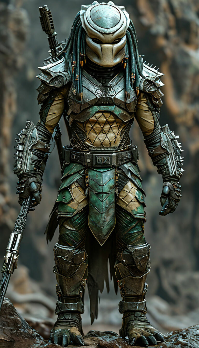 predator, monstr, fur, biomechanical, high detail mechanisms, armor ...