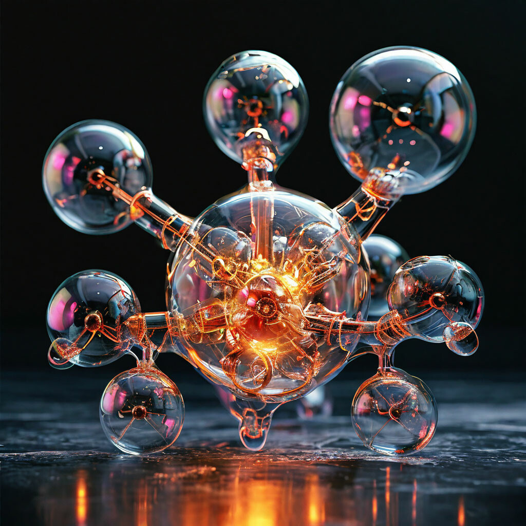 "Creation of a compound of helium and boron molecules" — image created ...