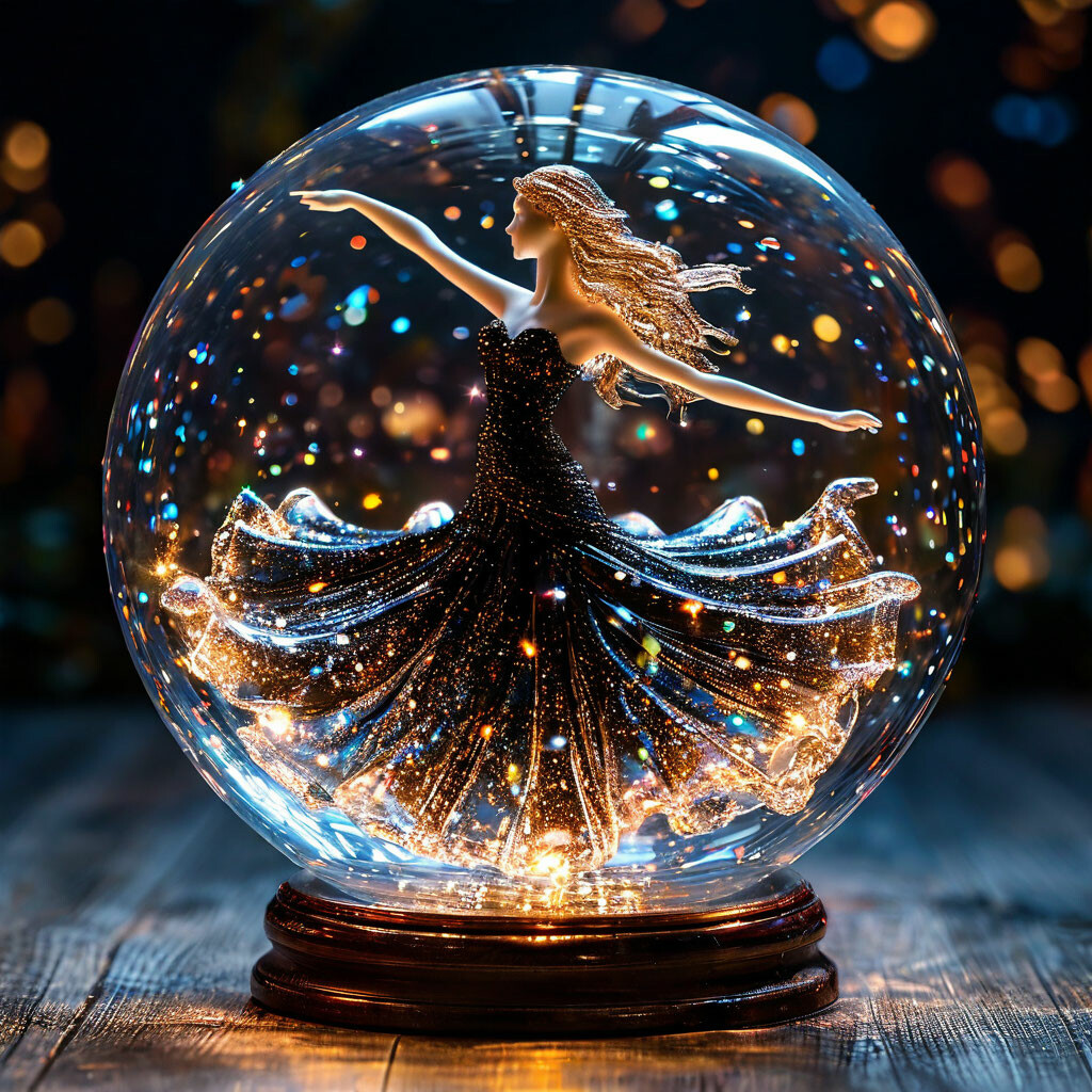 "A crystal transparent ball. Inside the ball is a glass transparent ...