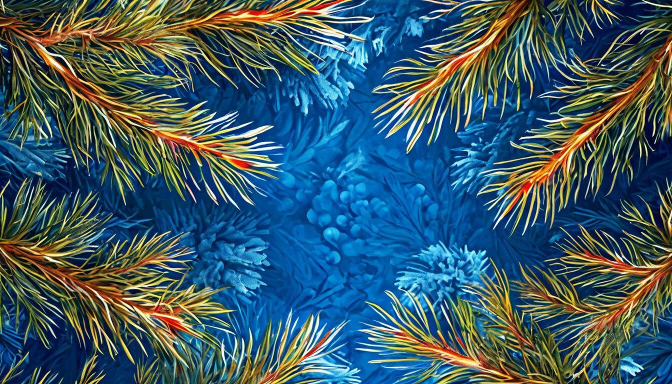 "Flames coniferous branches of spruce …" — image created in Shedevrum