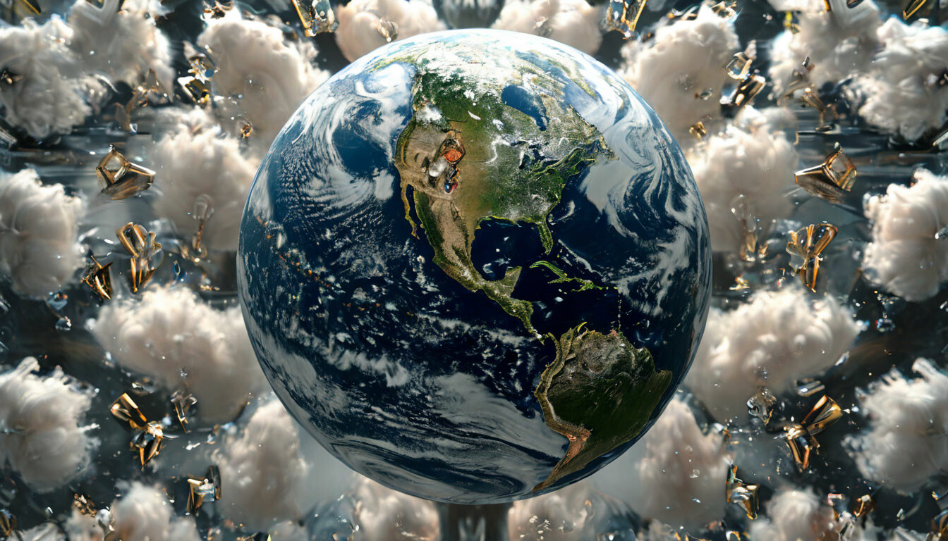 «Planet earth flies in a circle through clouds of ghosts shod in ...