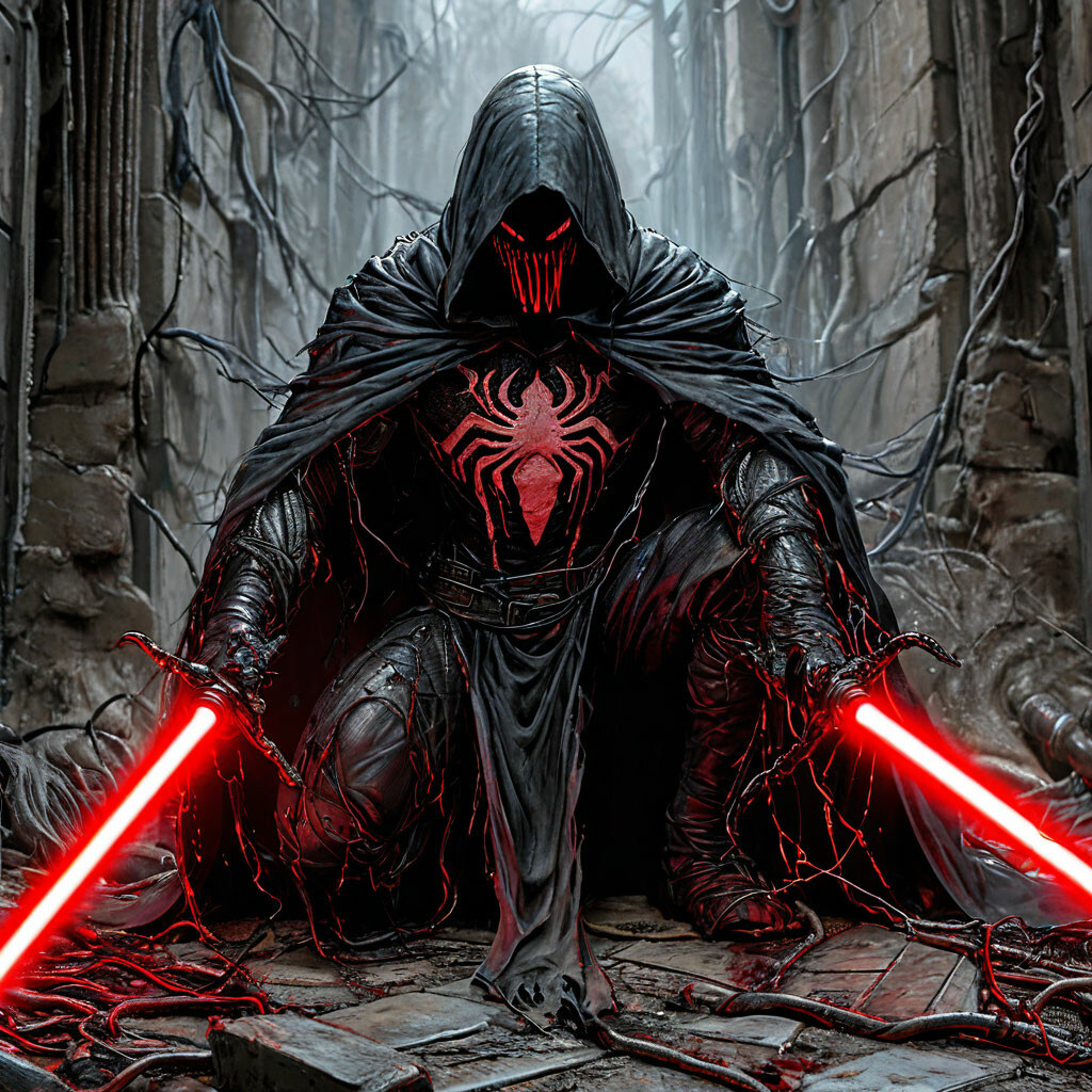 «Venom symbiote sith, hood, woven from threads symbiote, full height ...