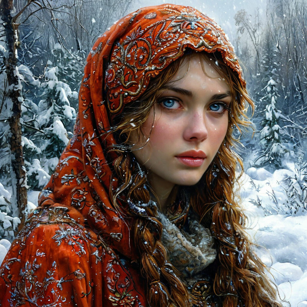 "The snow fairy tale of Morozko" — image created in Shedevrum