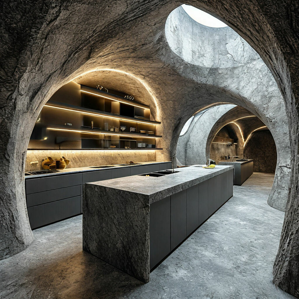 "Professional photography, large apartment in an underground complex ...