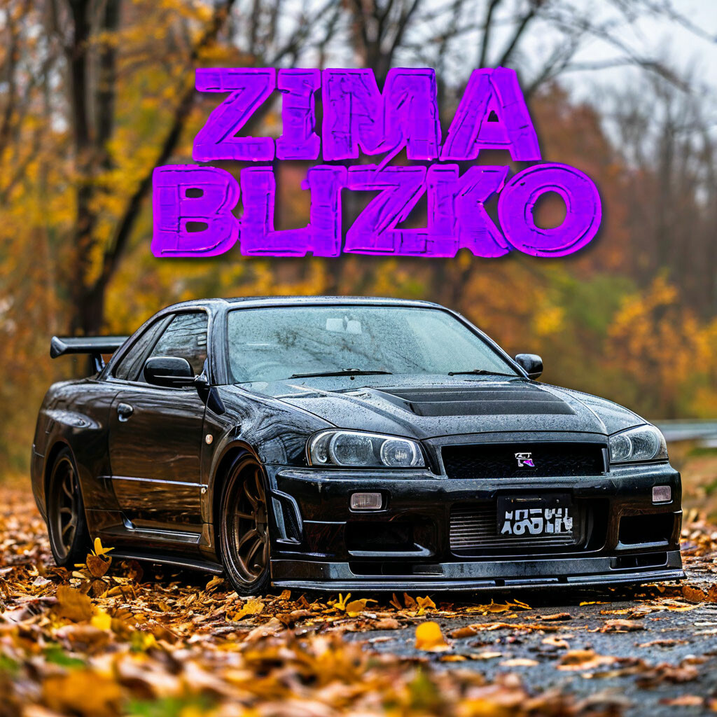 "Double exposure, purple inscription "…" — image created in Shedevrum