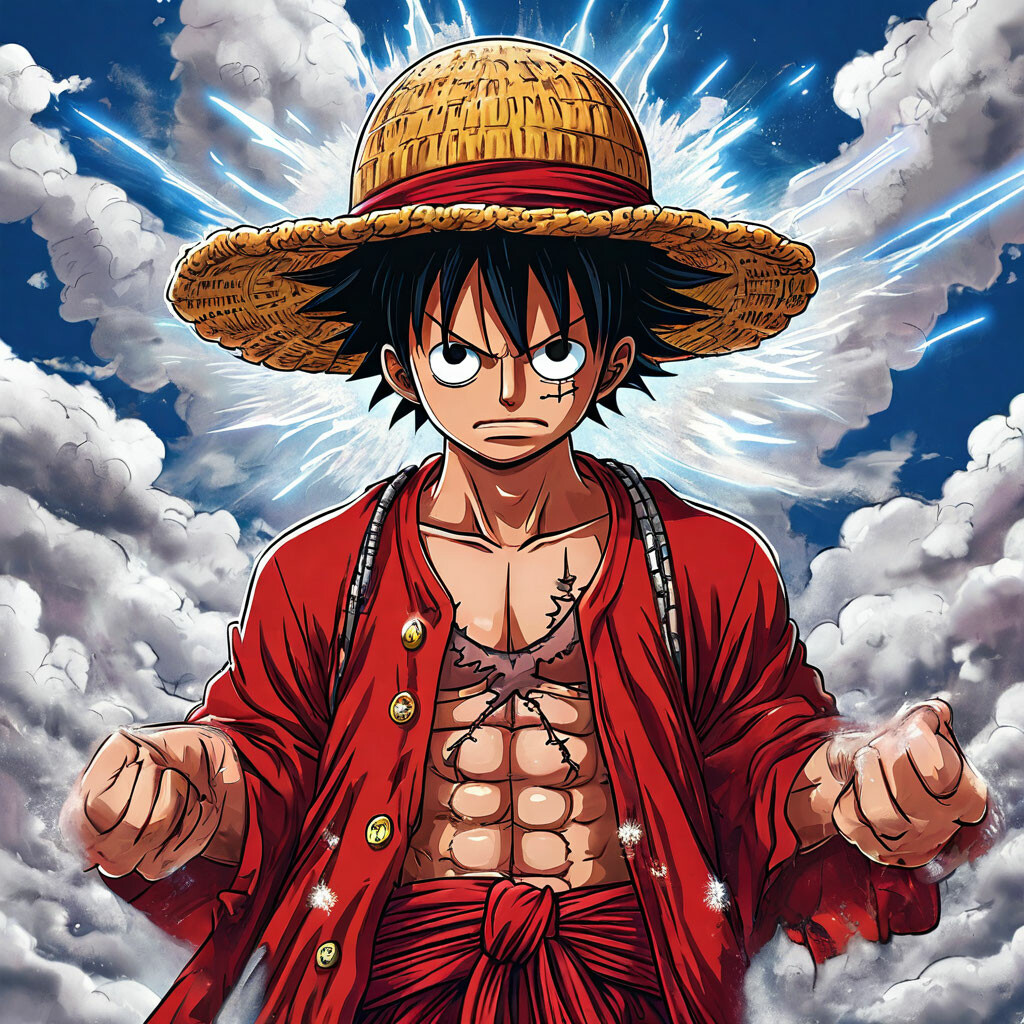 "Luffy with power Ootsutsuki" — image created in Shedevrum
