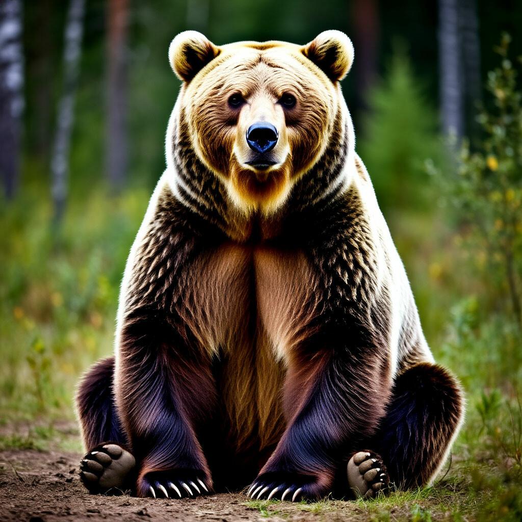 "The Russian bear is sitting" — image created in Shedevrum