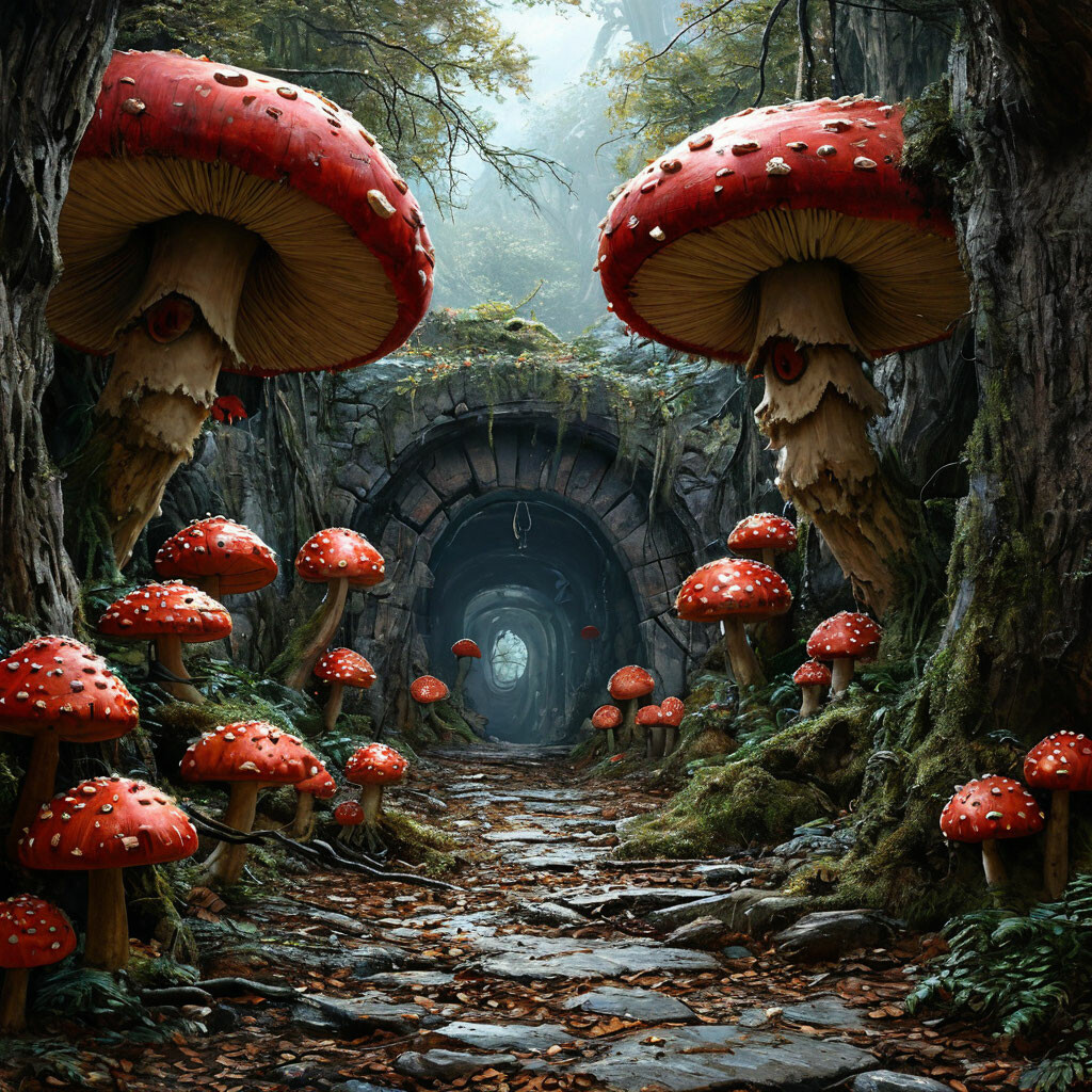 "Backrooms , dark room , mushrooms with eyes , flying eyes , scary ...