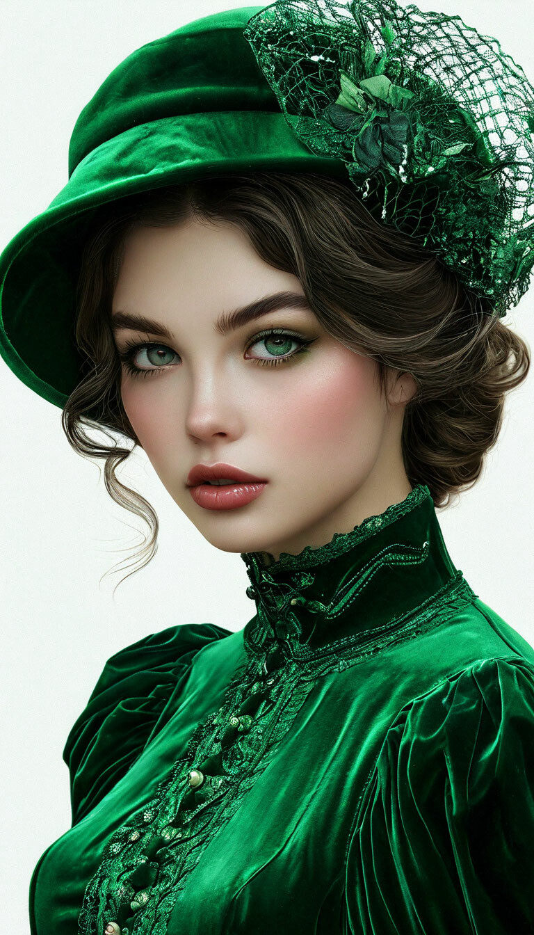 a girl, a wide-cheeked, chiseled chin face, slightly slanted eyes ...