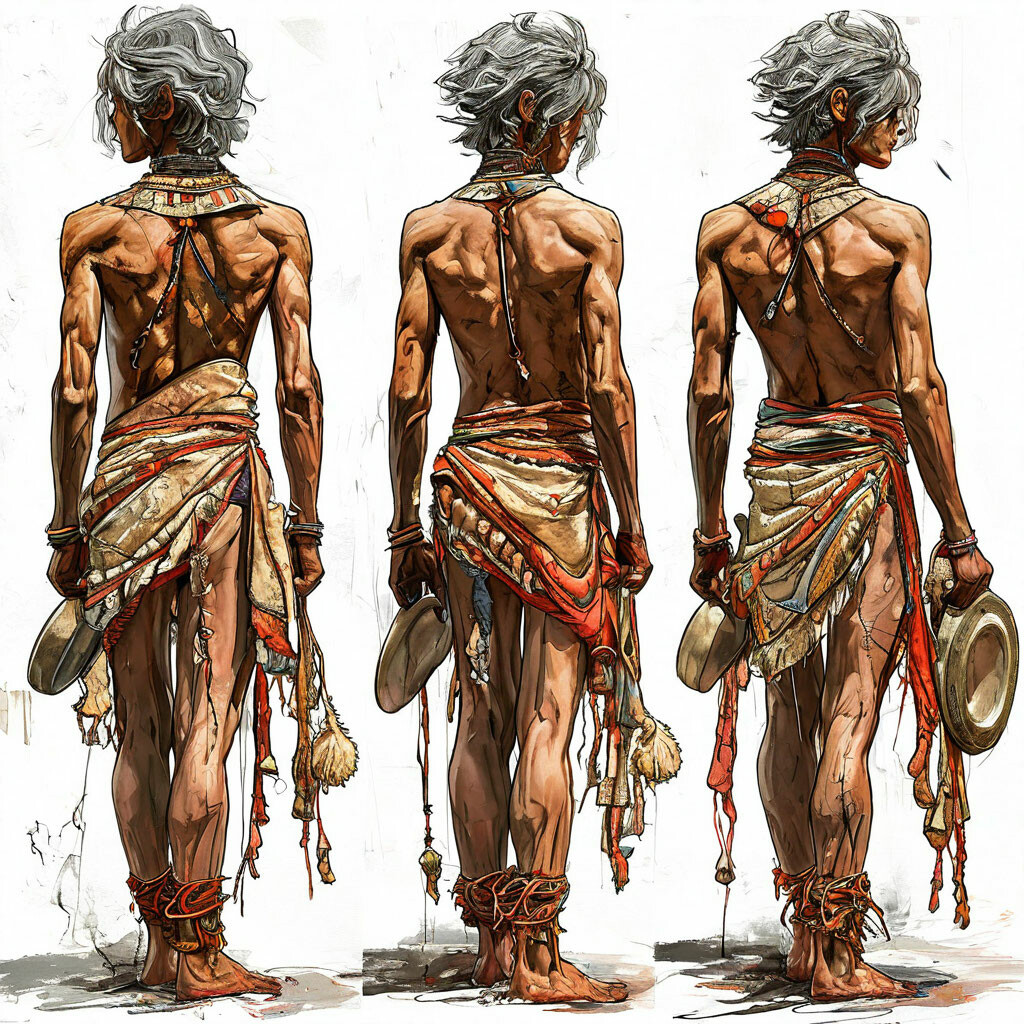 "Fashion illustration,3 poses,2 angles…" — image created in Shedevrum