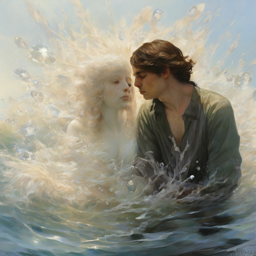 "Pre-Raphaelites Waterhouse John Pre-Raphaelites mermaid man wave ...