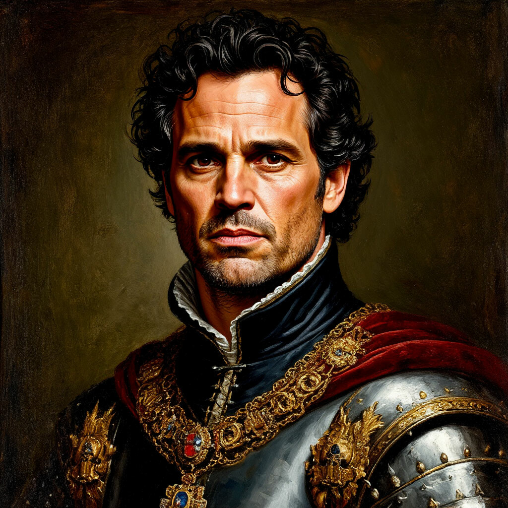 "Mark Ruffalo, Prince, portrait, painting, the Middle Ages" — image ...