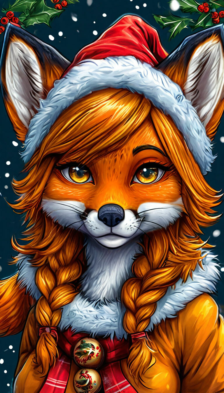 "The cute cartoon character is an anthropomorphic furry fox girl who ...