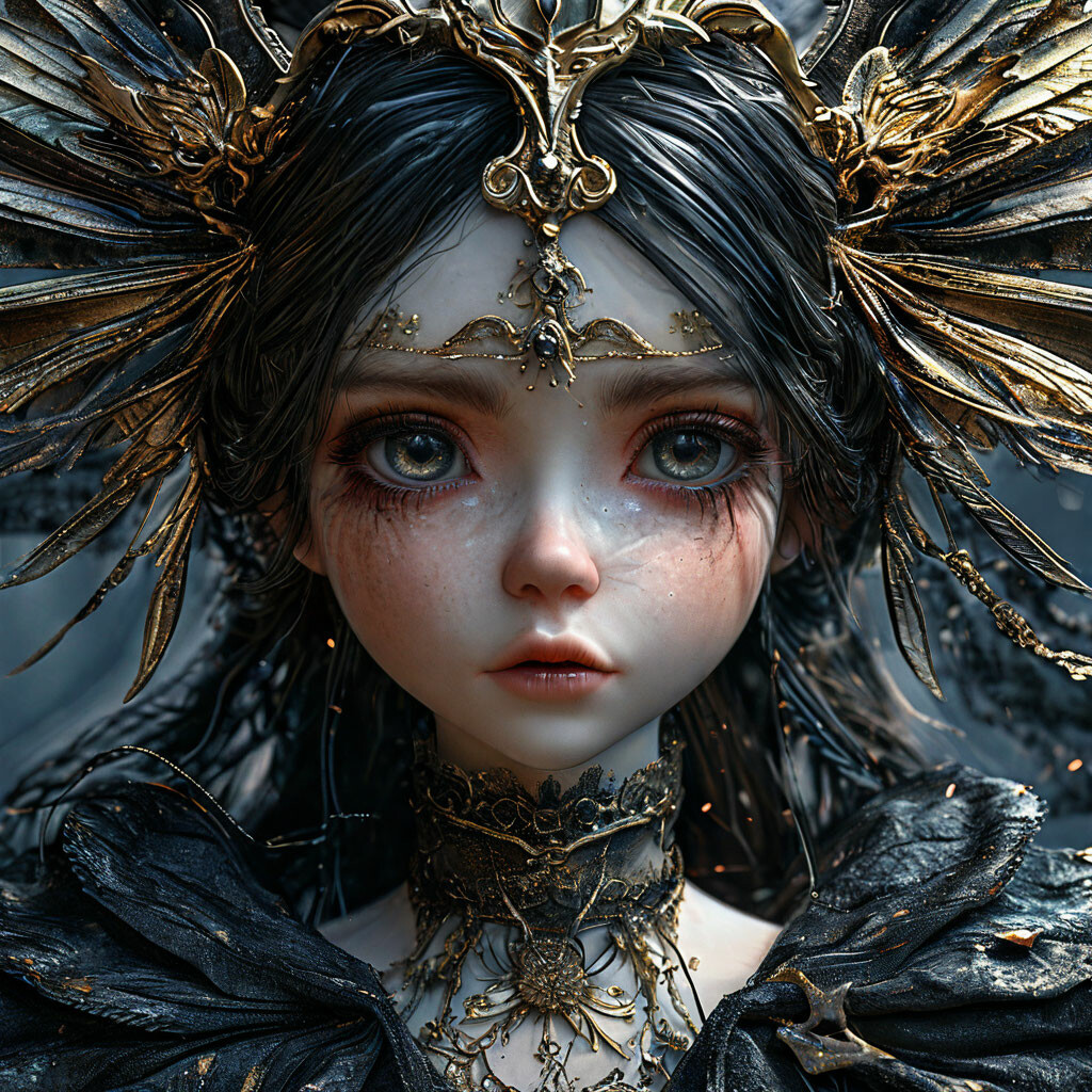 "Valkyrie doll, Epic,mystical, gothic, horror, noir,elegant, incredible ...