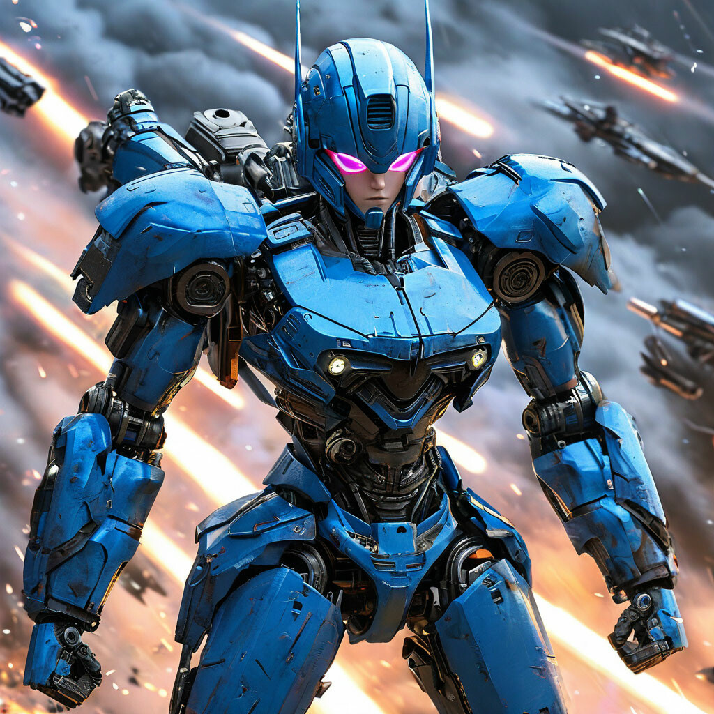 "Transformers robot blue girl Arcee, Cybertron background fighting ...