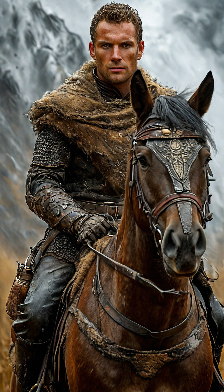 "Fendal is on horseback.Fantasy." — image created in Shedevrum