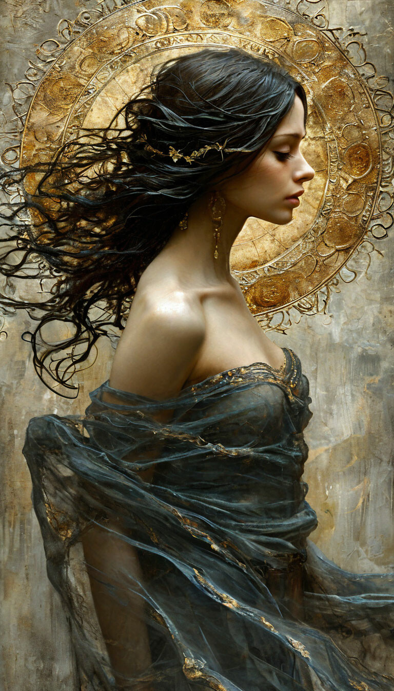 "A beautiful nymph in the manner of Karol Buck,John Waterhouse, Klimt, Akiya …" — image created ...