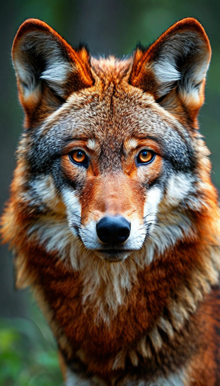 The red wolf is such an animal." — image created in Shedevrum