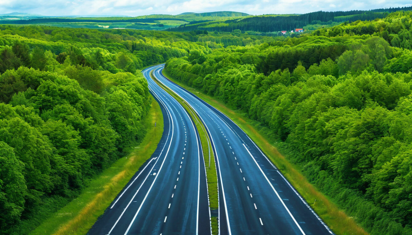 "Autobahn in Germany, beautiful, aesthetically pleasing, realistic, 4k ...