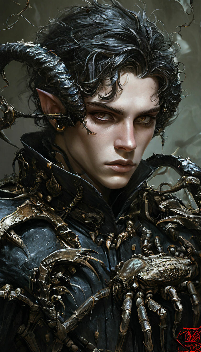 " 🎁 @styx young handsome demon guy anthropomorphic scorpion very pale ...