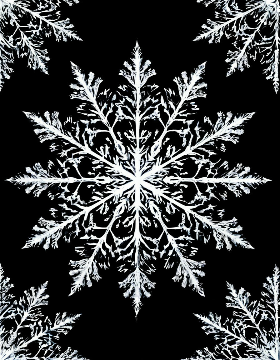 "Snowflake pattern snow-white on a …" — image created in Shedevrum